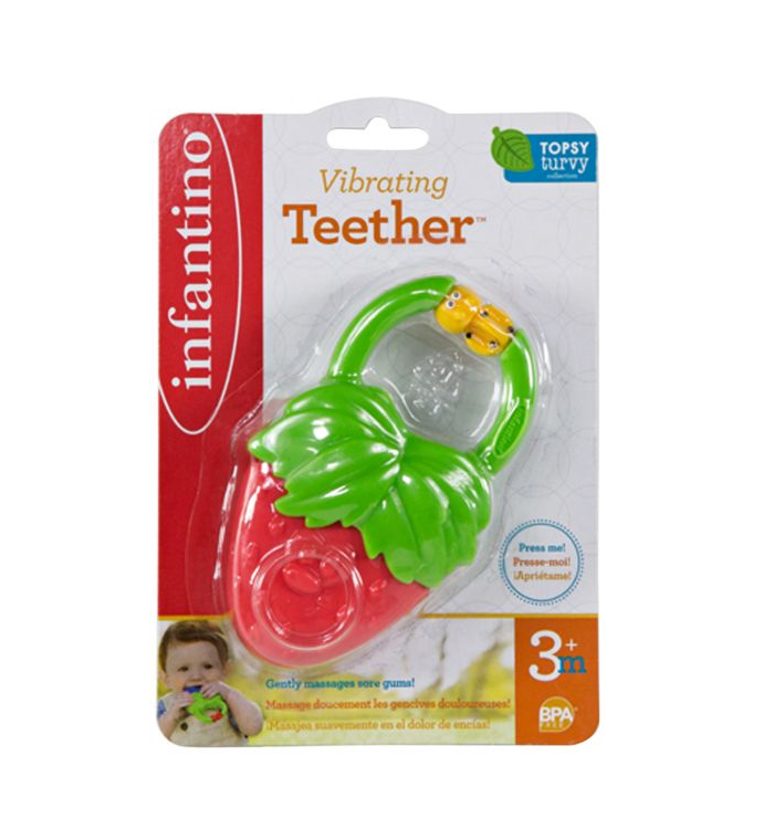 Infantino – Vibrating Teether Strawberry – The Toys Boutique