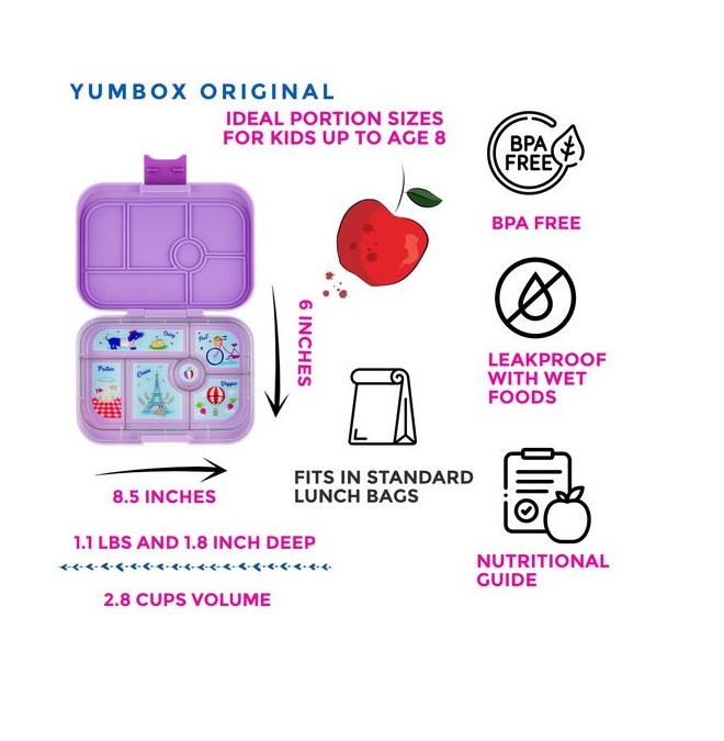 Yumbox Original 6 compartments – Lulu Purple Paris – The Toys Boutique